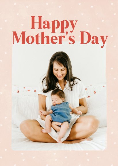 Roze fotokaart voor Moederdag Happy Mother's | Kaartje2go