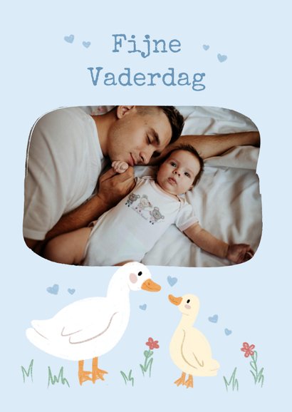 Schattige Vaderdag fotokaart in blauw met | Kaartje2go
