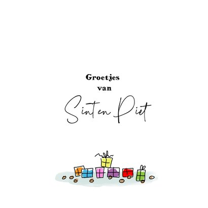 Sinterklaaskaart met sint en piet op bakfiets | Kaartje2go