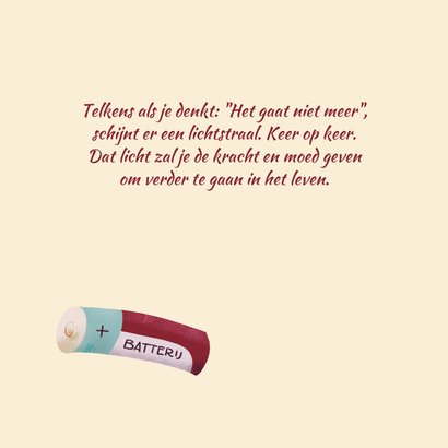 Sterkte kaart met batterij voor burnout of | Kaartje2go