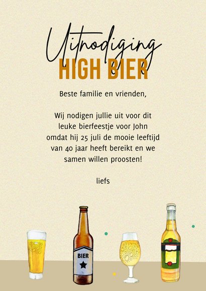 Uitnodiging high bier man - Uitnodigingen | Kaartje2go