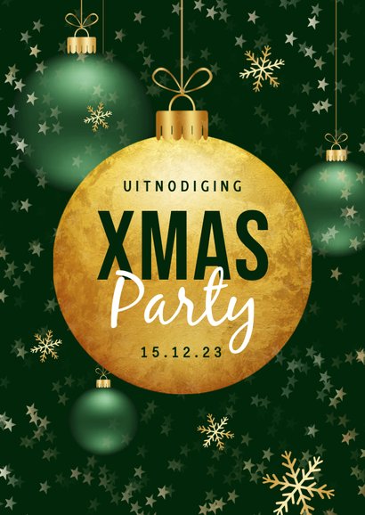 Uitnodiging kerst party zakelijk kerstballen | Kaartje2go