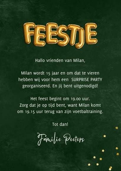 Uitnodiging verjaardagsfeest slingers confetti | Kaartje2go