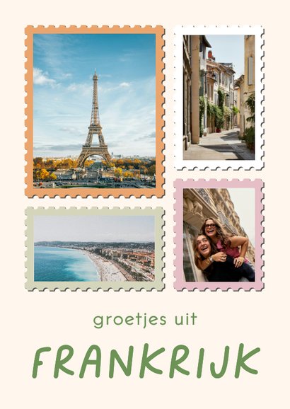Vakantiekaart groetjes uit frankrijk postzegel | Kaartje2go