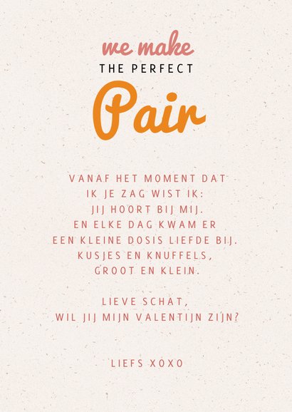 Valentijnskaart perfect Pair | Kaartje2go