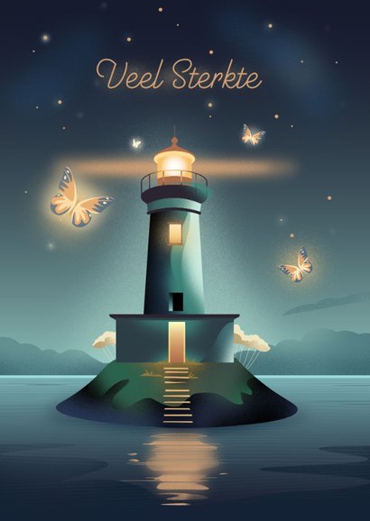 Veel sterkte kaart met illustratie van | Kaartje2go