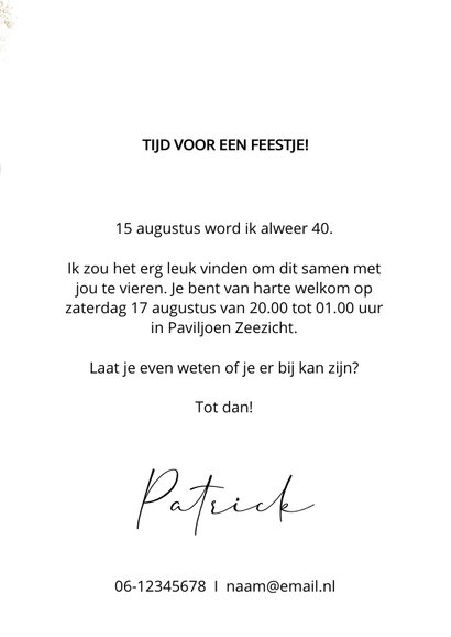 Verjaardag uitnodiging 40 jaar man ballonnen | Kaartje2go