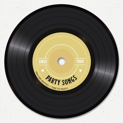 Verjaardag uitnodiging LP man - Uitnodigingen | Kaartje2go