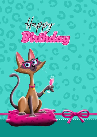 Verjaardagkaart'Birthday Queen' met kat en foto | Kaartje2go