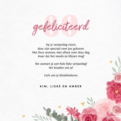 Verjaardagskaart felicitatie bloemen gouden | Kaartje2go