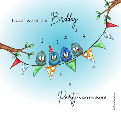 Verjaardagskaart happy'birdday | Kaartje2go