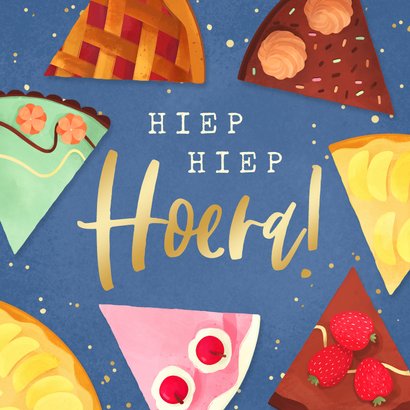 Verjaardagskaart hiep hoera taart gefeliciteerd | Kaartje2go