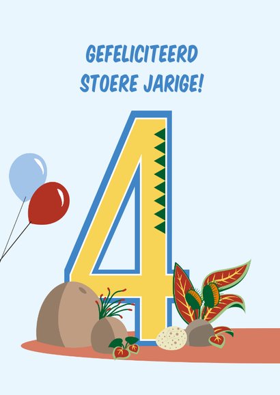 Verjaardagskaart jongen 4 jaar met | Kaartje2go