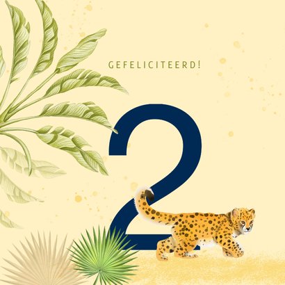 Verjaardagskaart jungle 2 jaar | Kaartje2go