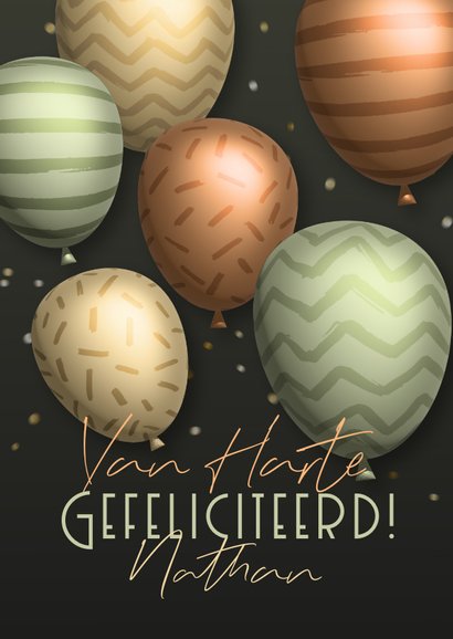 Verjaardagskaart met stijlvolle trendy metallic | Kaartje2go