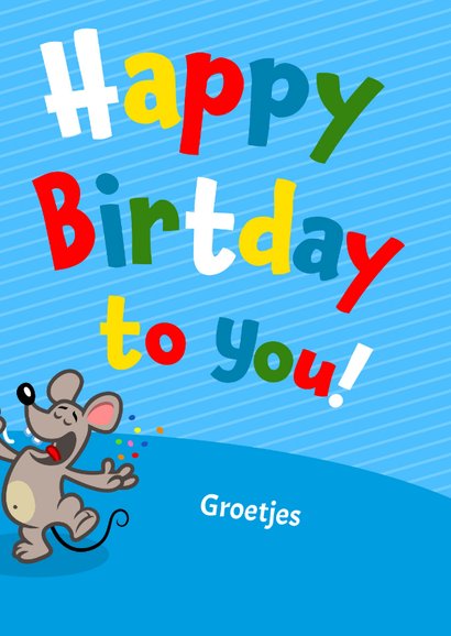 Verjaardagskaart vrolijke kat met ballon | Kaartje2go