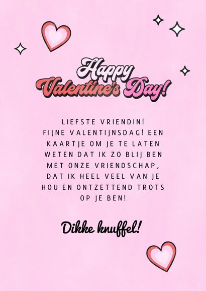 Vrolijke valentijnskaart vriendinnen hartje | Kaartje2go