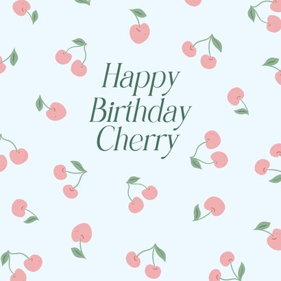 Vrolijke verjaardagskaart happy birthday cherry | Kaartje2go