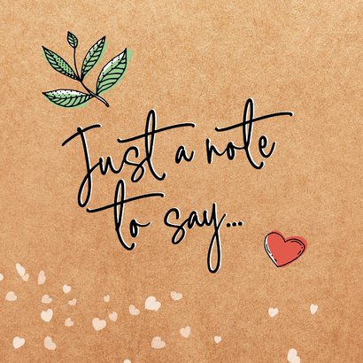 Wenskaart just a note to say kraftlook | Kaartje2go