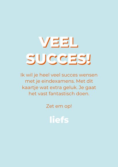 Wenskaart lucky cat succes met je eindexamens | Kaartje2go