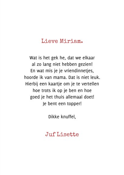 Zomaar kaart trots op jou leerling rode ABC en | Kaartje2go