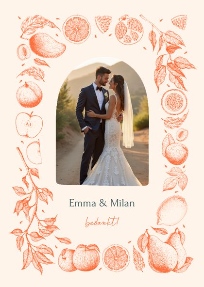 Stijlvolle save the date met vintage tekeningen | Kaartje2go