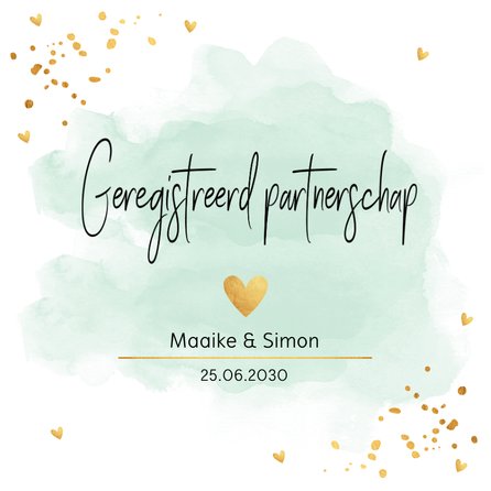 Uitnodiging geregistreerd partnerschap
