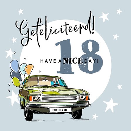 Verjaardagskaarten voor de 18 jarige | Kaartje2go