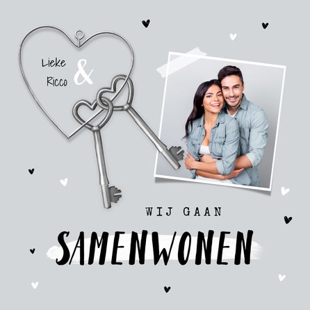 Samenwonen kaart | Verhuiskaarten: vier jullie nieuwe stek