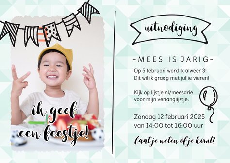 Uitnodiging kinderfeestje zelf maken | feestje geven | Kaartje2go