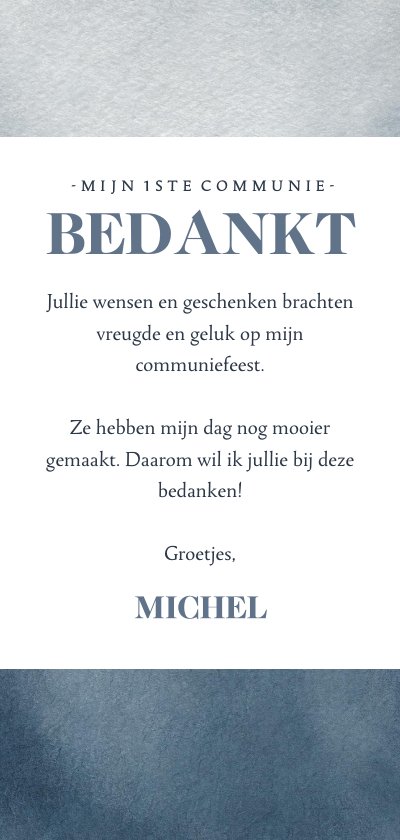 Communie bedankkaartje met fotocollage op | Kaartje2go