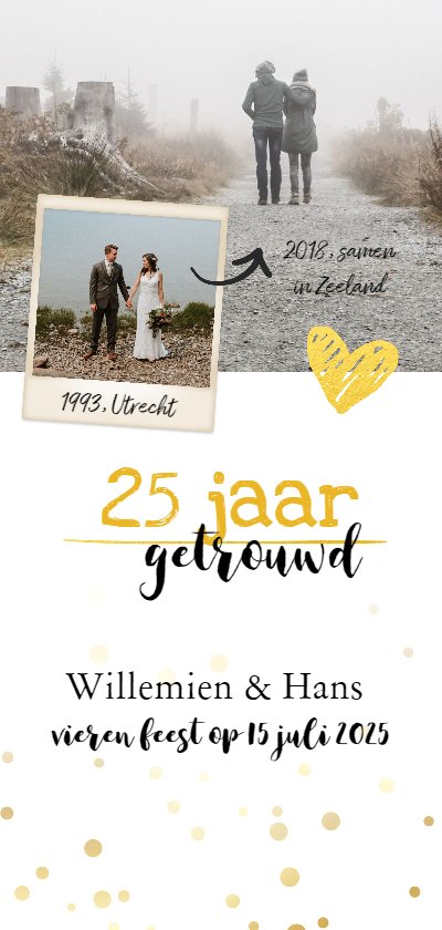 Jubileum- 25 jaar samen foto langwerpig | Kaartje2go