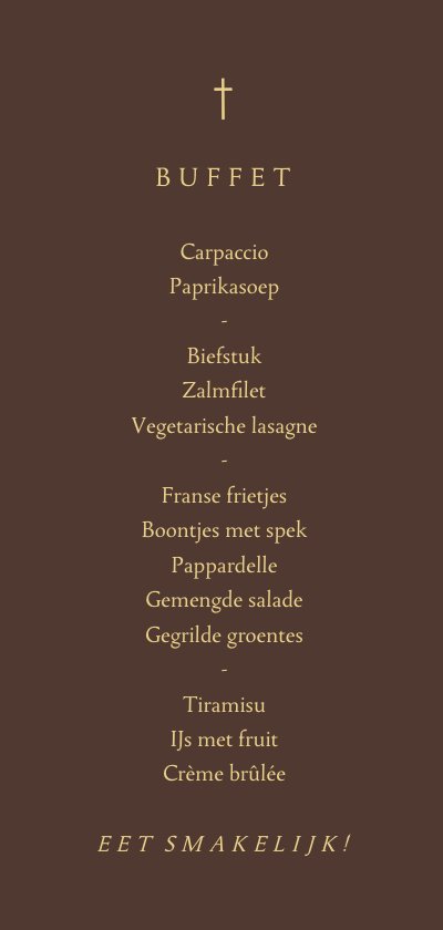 Menukaart communie grote foto transparant met | Kaartje2go