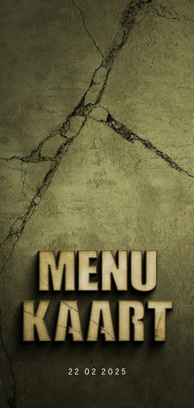 Menukaart vormsel stoer filmposter donkergroen | Kaartje2go
