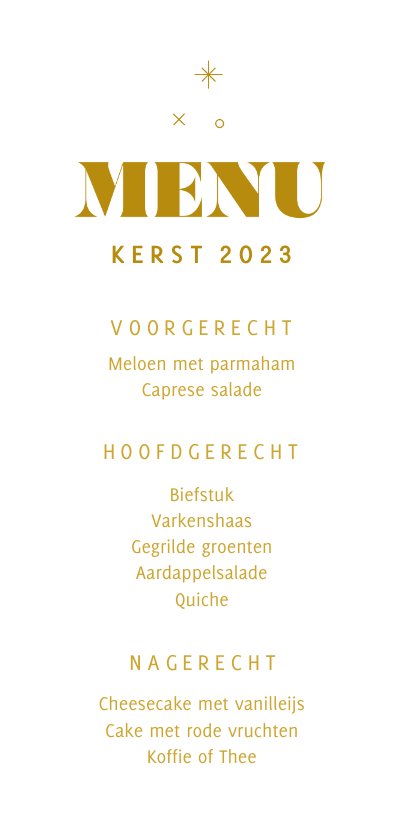 Roze kerst menukaart met papieren kerstballen | Kaartje2go