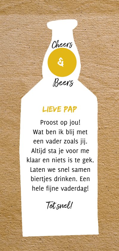 Vaderdag cheers and beers beste vader biertje | Kaartje2go