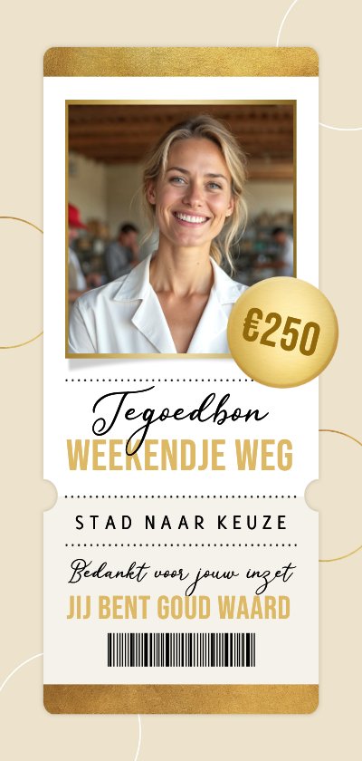 Zakelijke kaart tegoedbon foto waardebon | Kaartje2go