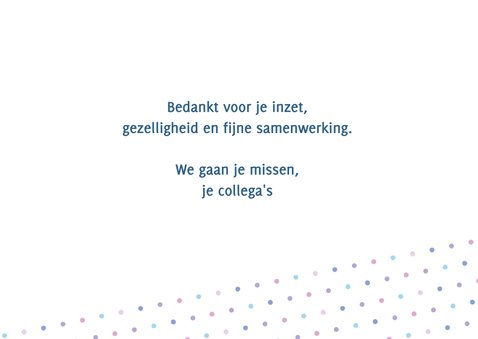 Bedankkaart folie ballon letters collega | Kaartje2go