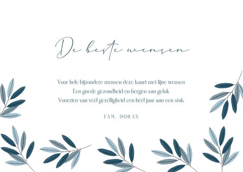 Christelijke nieuwjaarskaart blaadjes kader en | Kaartje2go