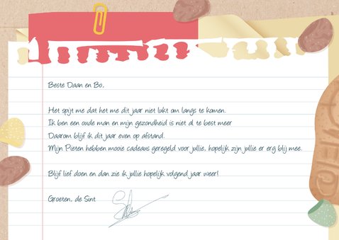 Echte post van Sinterklaas met daarin een brief | Kaartje2go