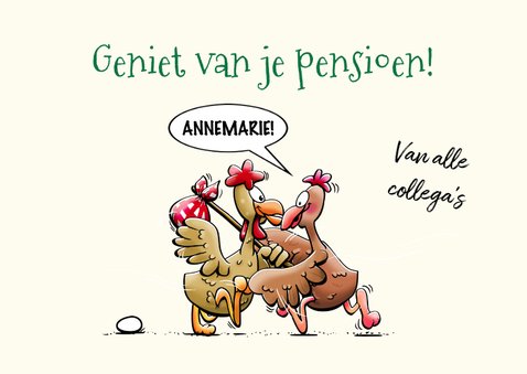 Grappige felicitatiekaart met kippen bij een | Kaartje2go