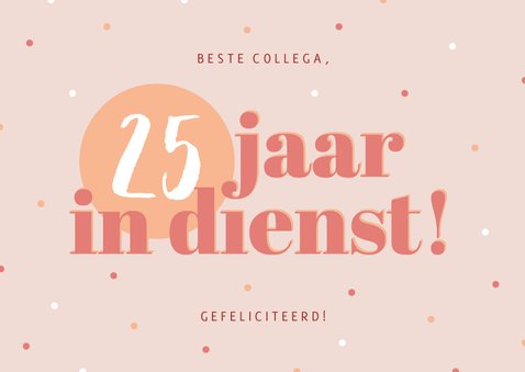 Jubileumkaart met confetti 25 jaar in dienst | Kaartje2go