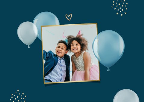 Kinderfeestje dubbel feest goud verjaardag | Kaartje2go