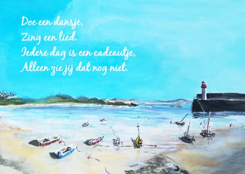 Kunstkaart even een fijne groet - Wenskaarten | Kaartje2go