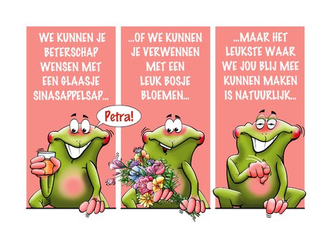 Leuke beterschapskaart opkikker bloemen voor | Kaartje2go