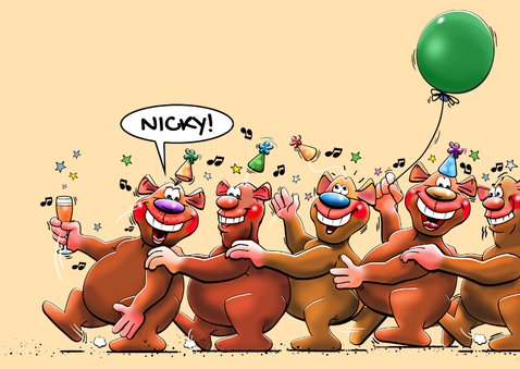 Leuke verjaardagskaart beren met ranja die | Kaartje2go