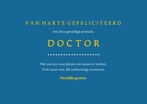 PhD felicitatie kaart- Well Done Doc | Kaartje2go