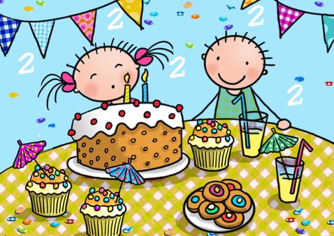 Taartjes 2 jaar - Verjaardagskaarten | Kaartje2go