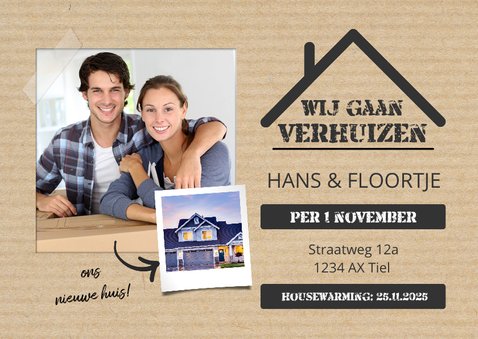 Verhuisbericht- wij gaan verhuizen fotokaart | Kaartje2go