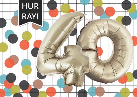 Verjaardagskaart 40 confetti | Kaartje2go